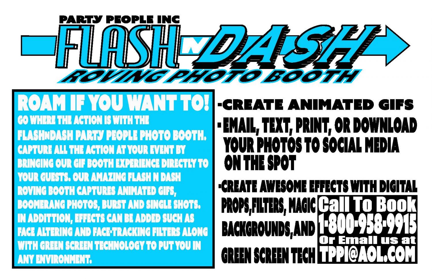 Flash N Dash Roving Photo Booth | Party People Inc